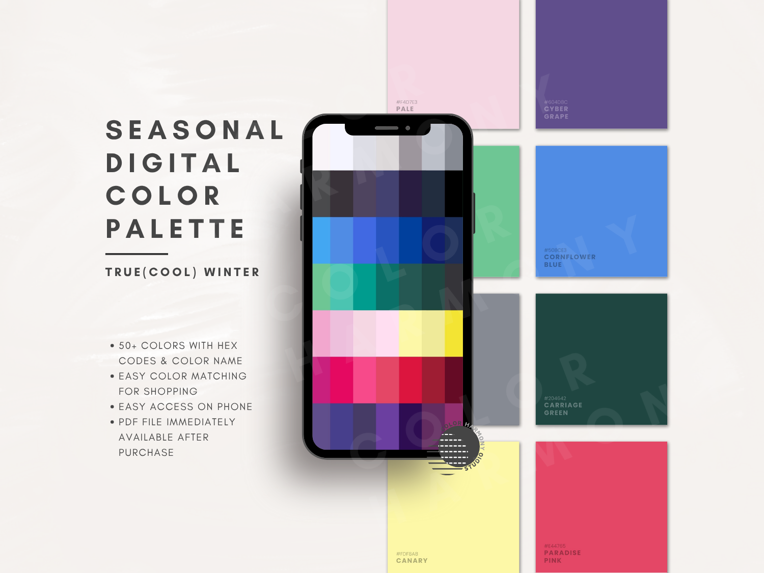 True (Cool) Winter Digital Color Palette – Color Harmoni